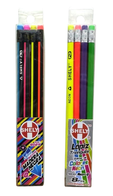 LAPIZ SHELY C/8 PZAS (METALICO/APERLADO/NEGRO) | GRUPO AMARO